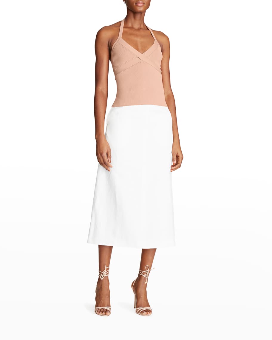 Halston Tinsley Cropped Halter Tank | Neiman Marcus