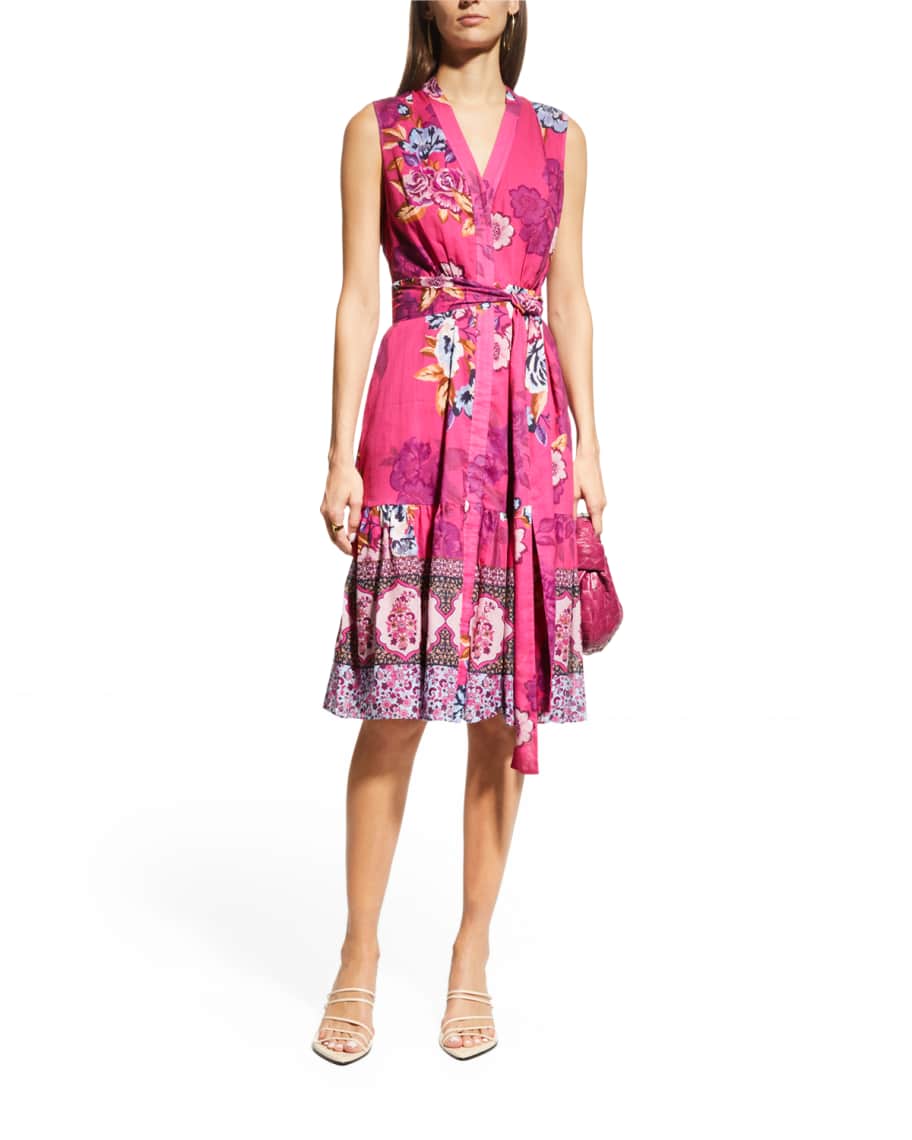 Kobi Halperin Hailey Floral-Print Flounce Ruffle Dress | Neiman Marcus