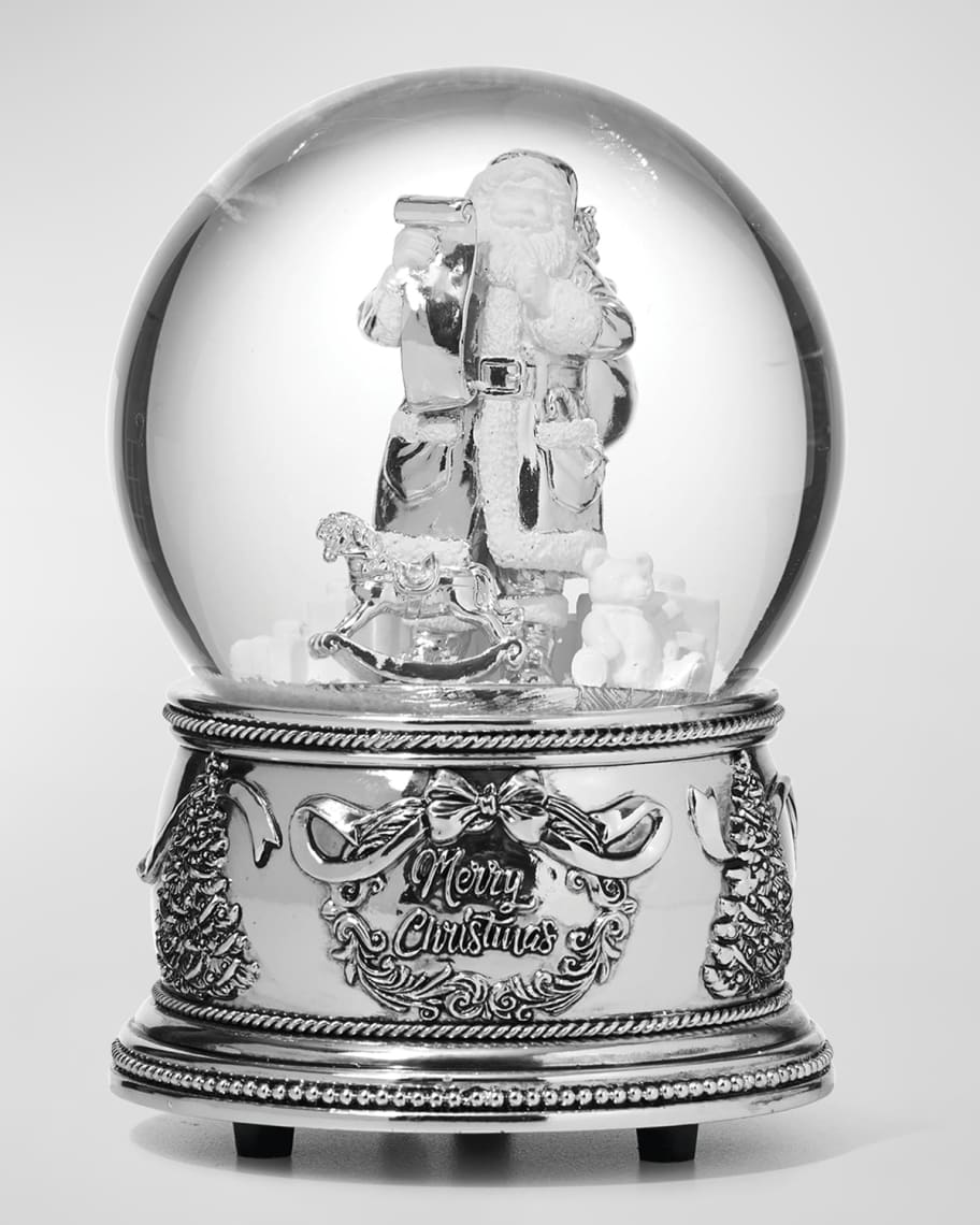 Reed & Barton Exclusive Silver Santa Musical Snow Globe | Neiman Marcus