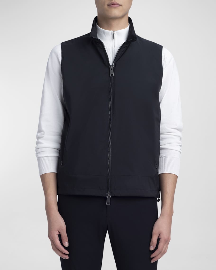 Bugatchi Men's Full-Zip Water-Resistant Sleeveless Vest | Neiman Marcus