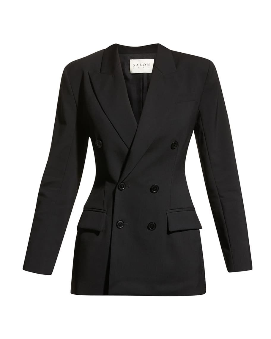 Salon 1884 Double-Breasted Blazer in Lightweight Wool | Neiman Marcus