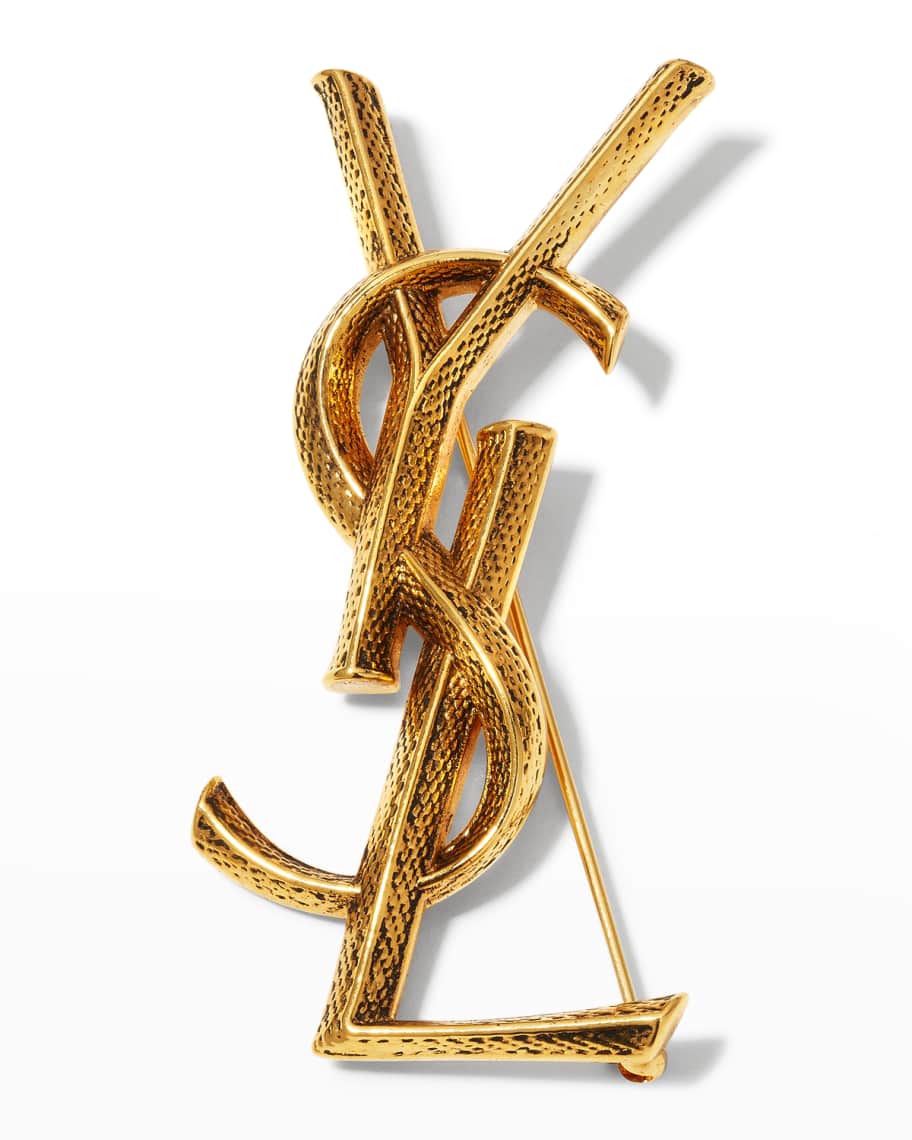 Saint Laurent YSL Snake Textured Brooch | Neiman Marcus