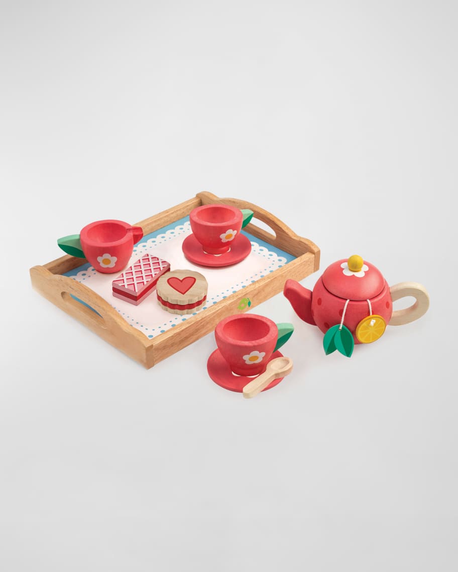 Tender Leaf Toys Kid's Tender Leaf Wooden Tea Tray Set | Neiman Marcus
