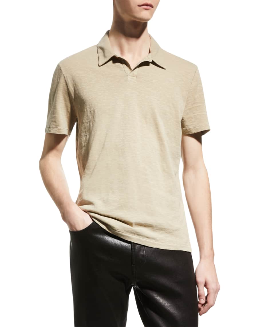 John Varvatos Men's Zion Vintage-Wash Polo Shirt | Neiman Marcus