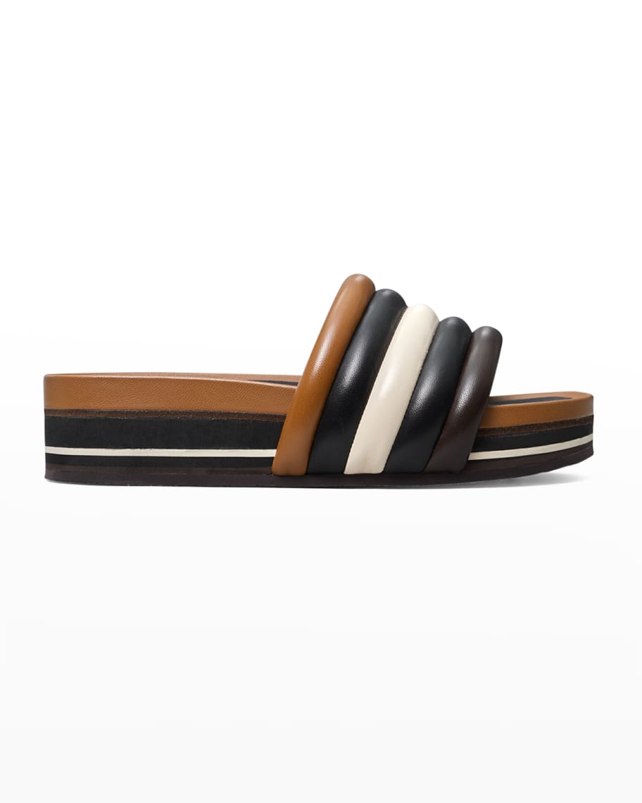 Tory Burch Quilted Colorblock Leather Platform Sandals | Neiman Marcus