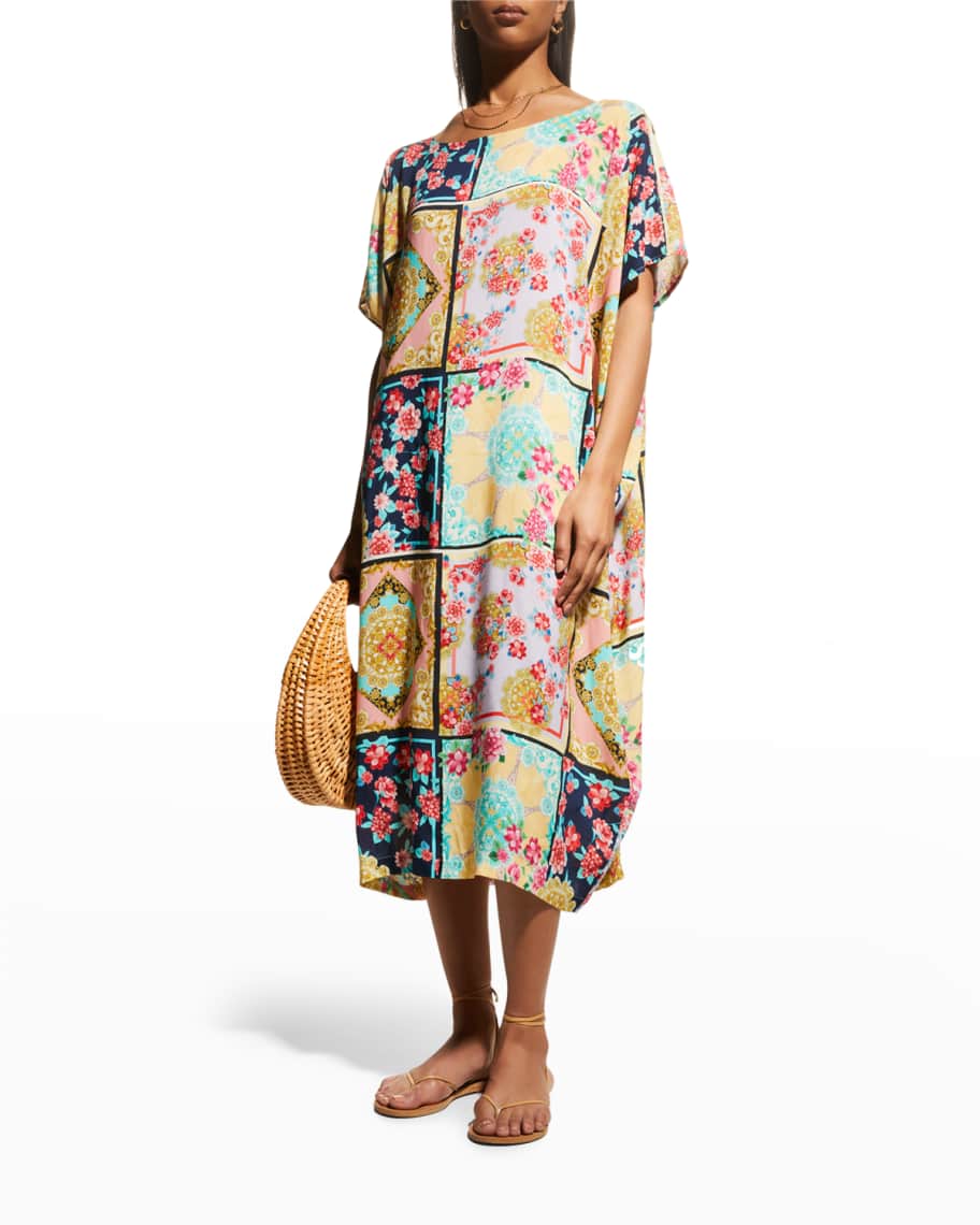 Johnny Was Plus Plus Size Japer Cocoon Midi Dress | Neiman Marcus
