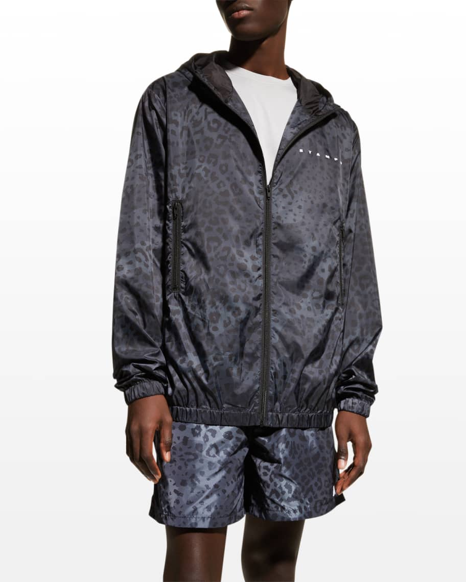 Stampd Men's Leopard-Print Zip Jacket | Neiman Marcus