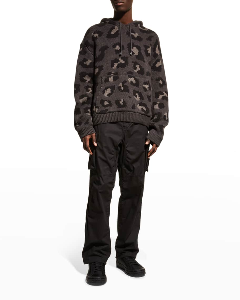 Stampd Men's Knit Leopard-Print Poncho Sweater | Neiman Marcus
