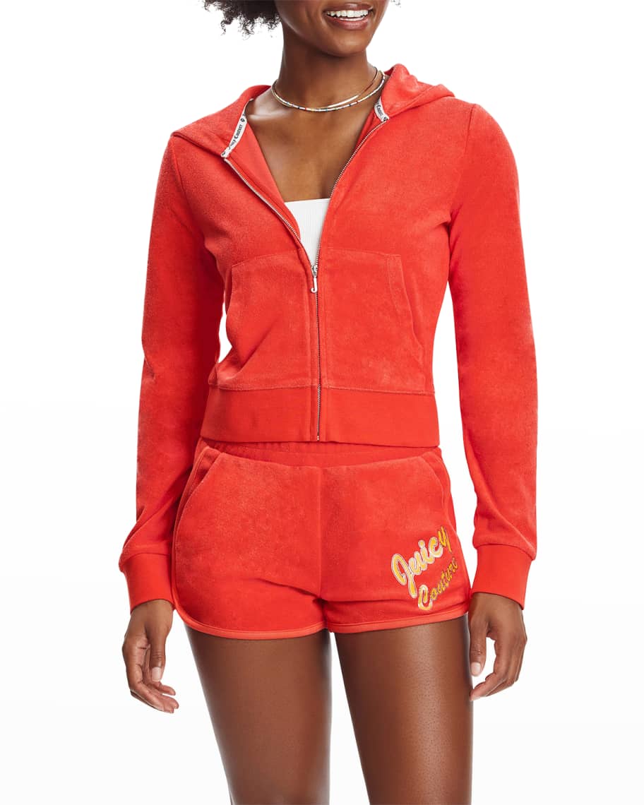 Juicy Couture Zip-Front Terry Graphic Track Jacket | Neiman Marcus