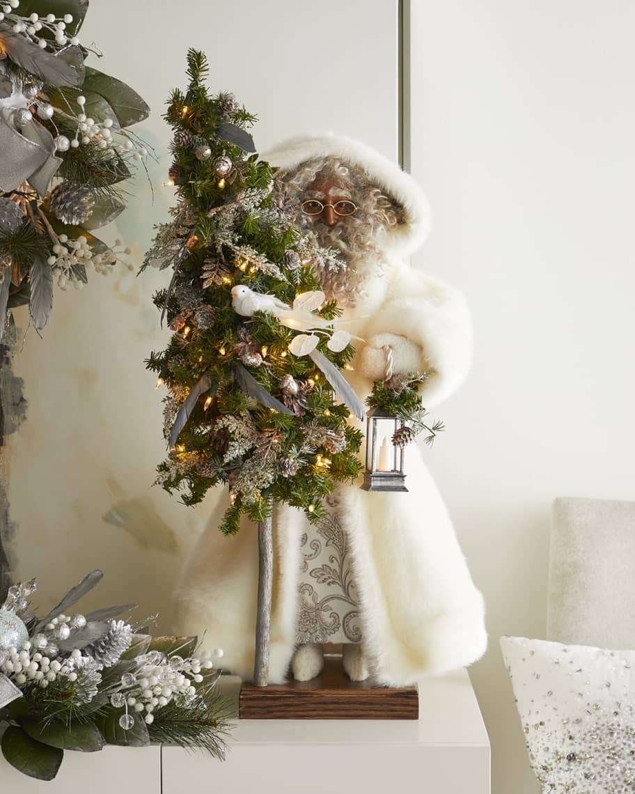 Ditz Designs Silver Celebration Black Santa, 29" | Neiman Marcus