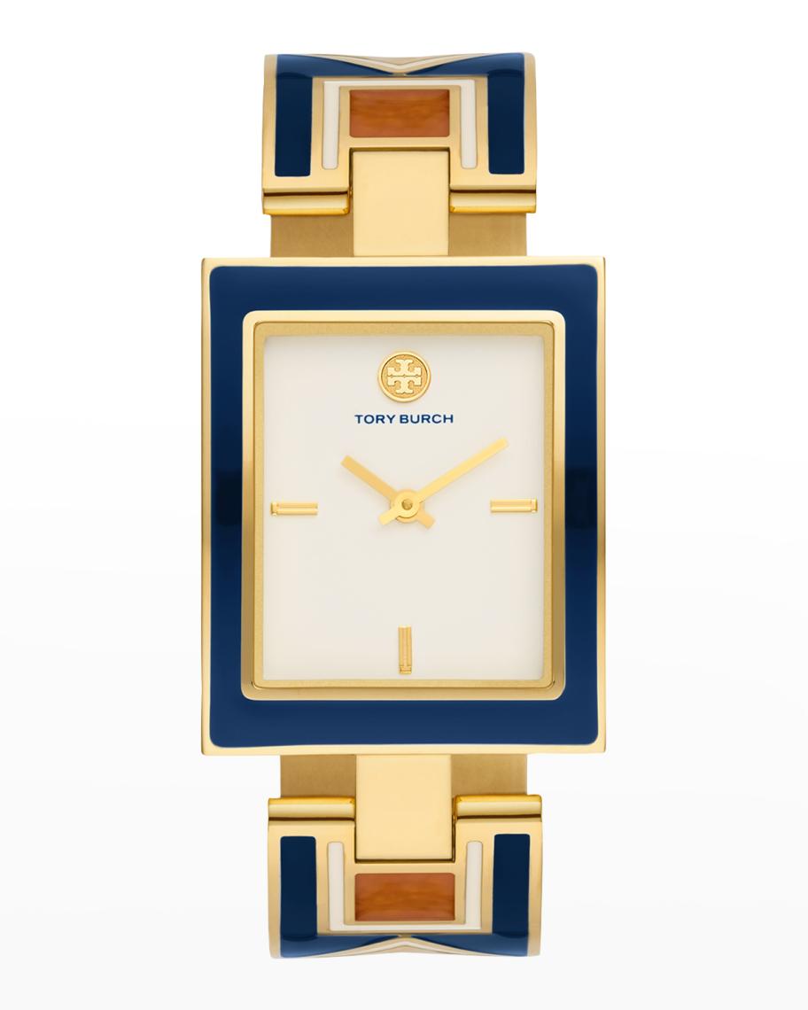Tory Burch The Buddy Bangle Watch in Gold-Tone and Multicolor Stainless ...