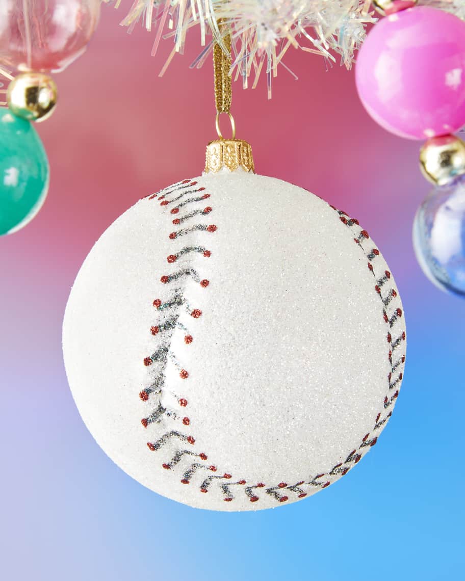 Neiman Marcus Glitter Baseball Holiday Ornament | Neiman Marcus