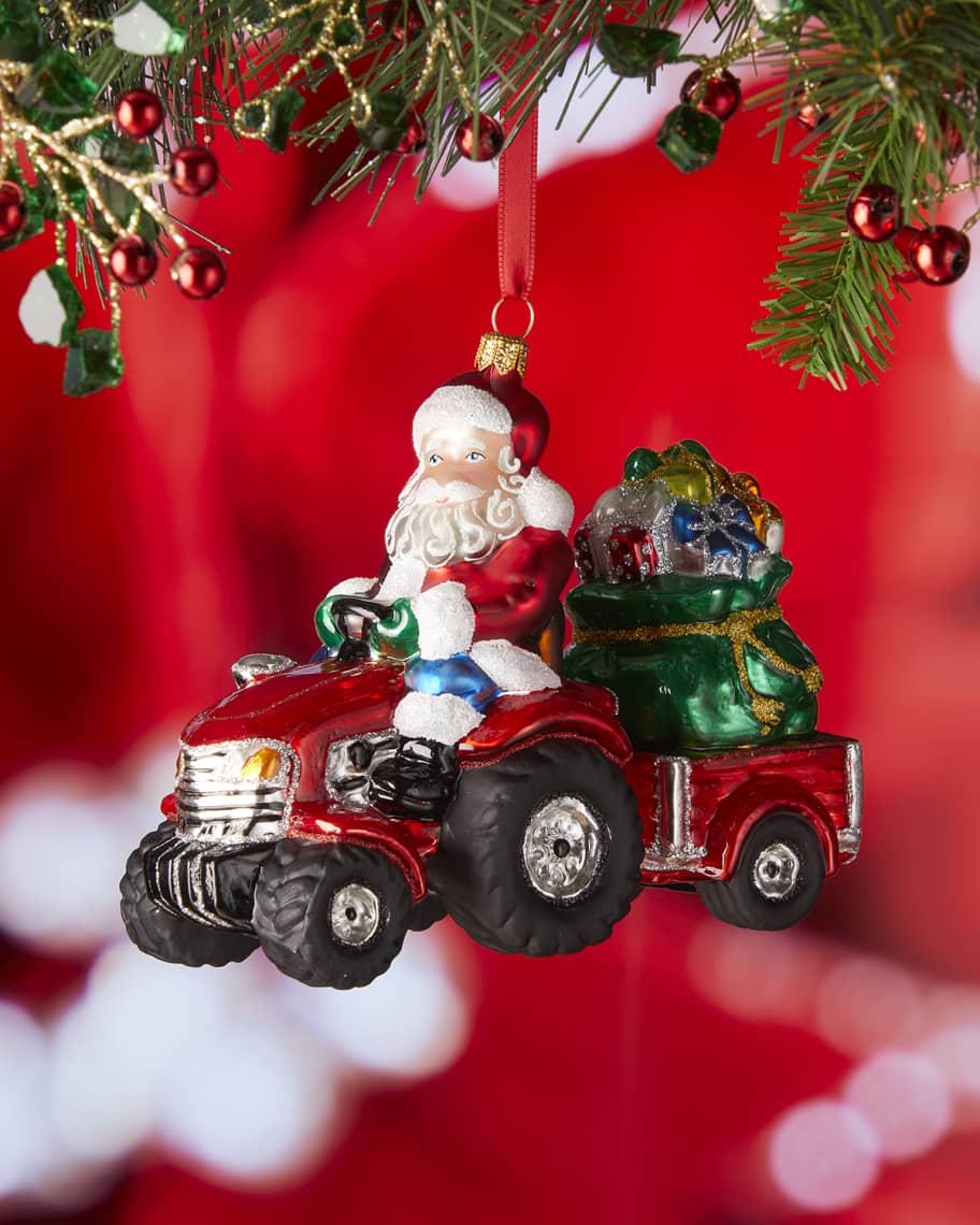 Neiman Marcus Santa with Tractor Trailer Holiday Ornament | Neiman Marcus