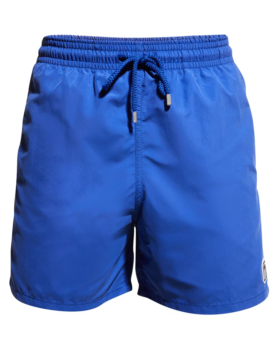 Palm Angels Men's Solid Palm-Patch Swim Trunks | Neiman Marcus