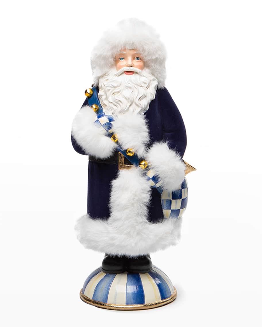 MacKenzie-Childs Royal Check Santa Figurine | Neiman Marcus