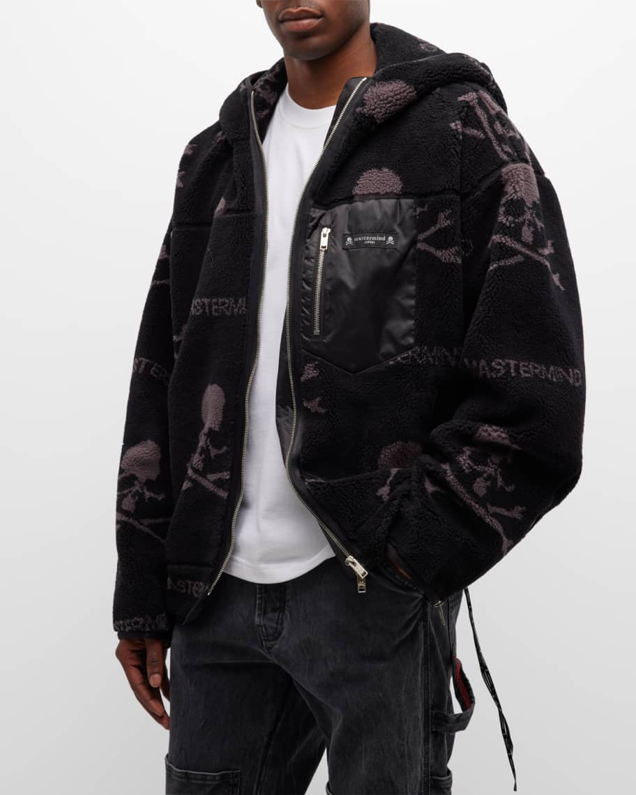 mastermind JAPAN Men's Allover-Logo Sherpa Jacket | Neiman Marcus