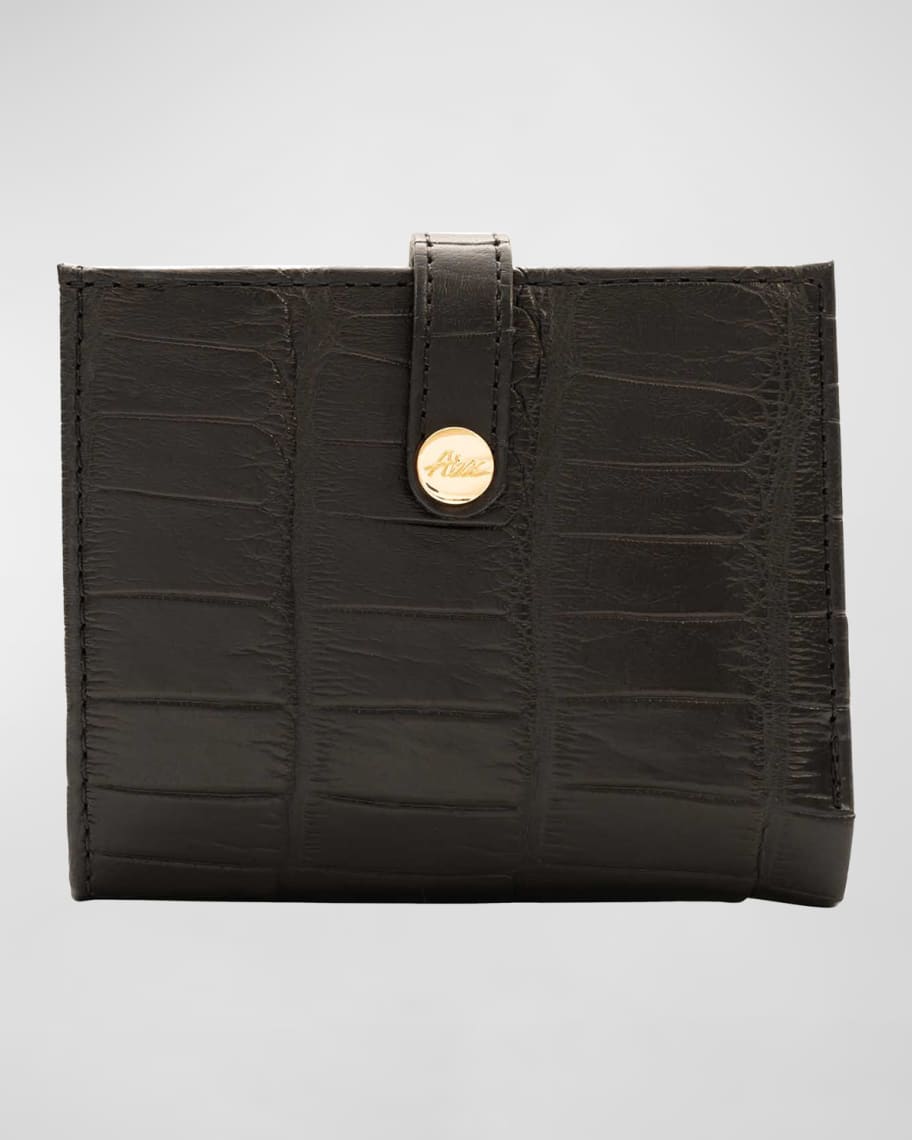 Abas Mini Polished Matte Alligator Bifold Wallet | Neiman Marcus