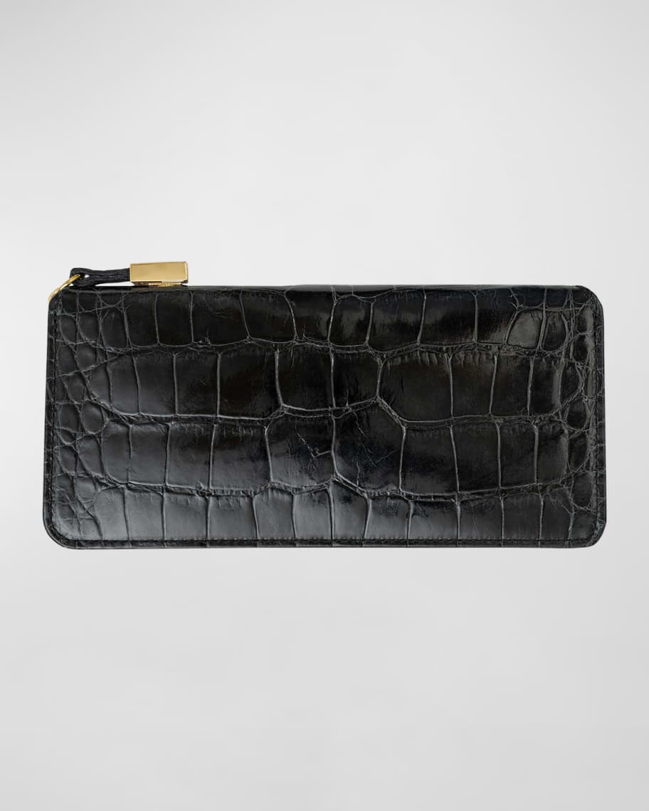 Abas Zip Alligator Continental Wallet | Neiman Marcus