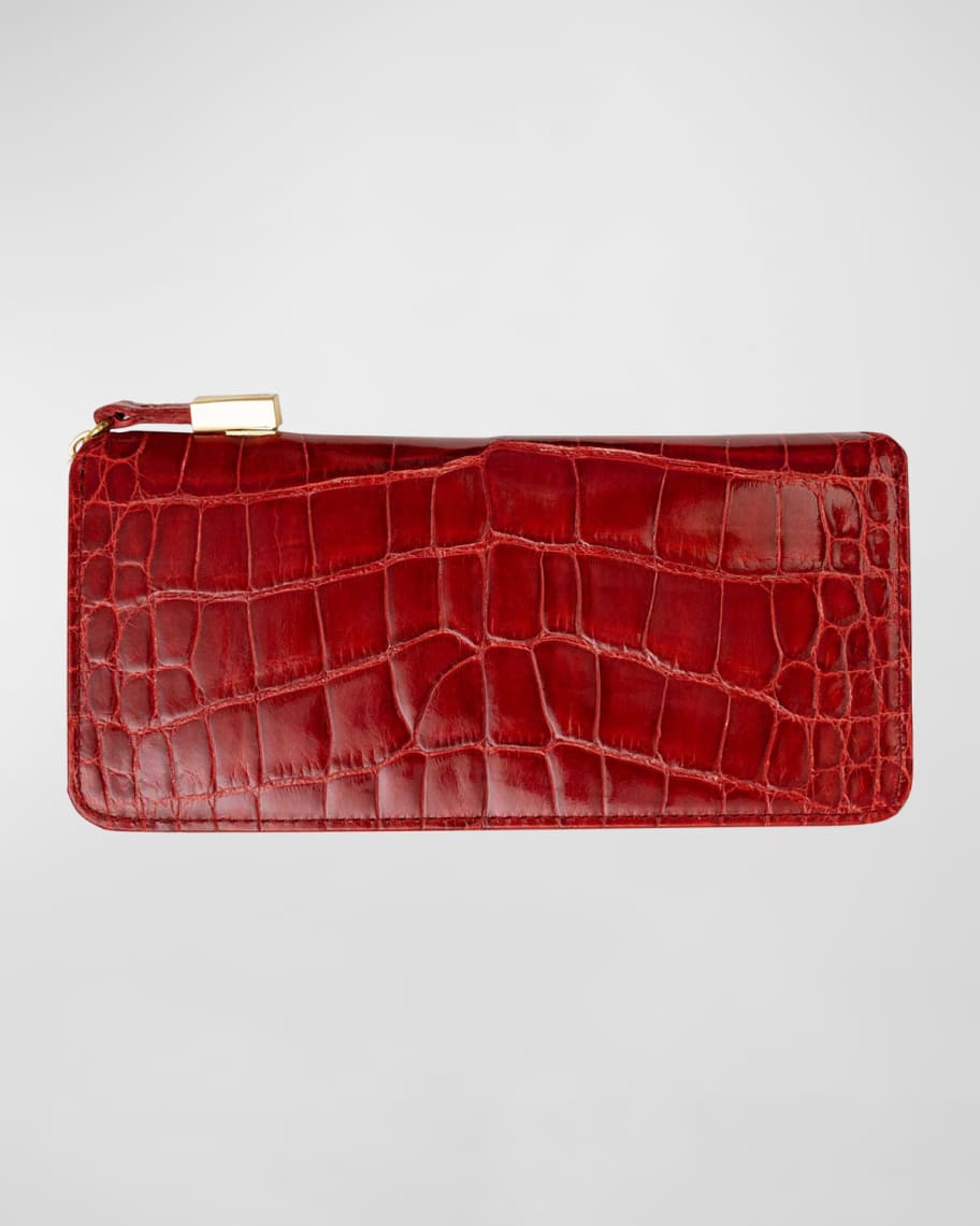 Abas Zip Alligator Continental Wallet | Neiman Marcus