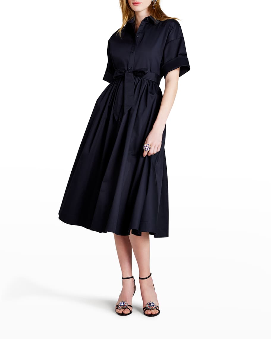 kate spade new york montaux belted poplin midi dress | Neiman Marcus