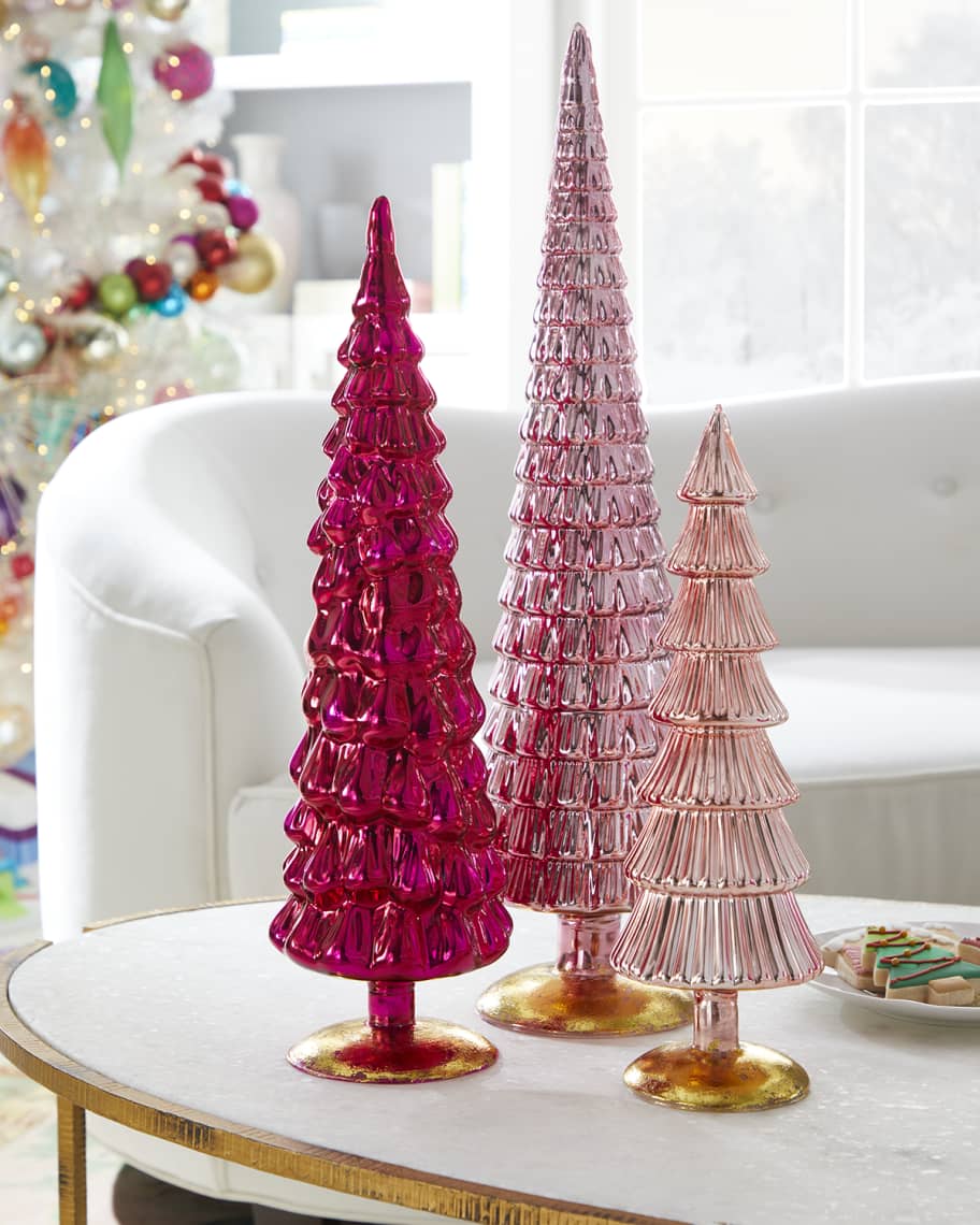 Cody Foster & Co Holiday Trees 3-Piece Set, Pink | Neiman Marcus