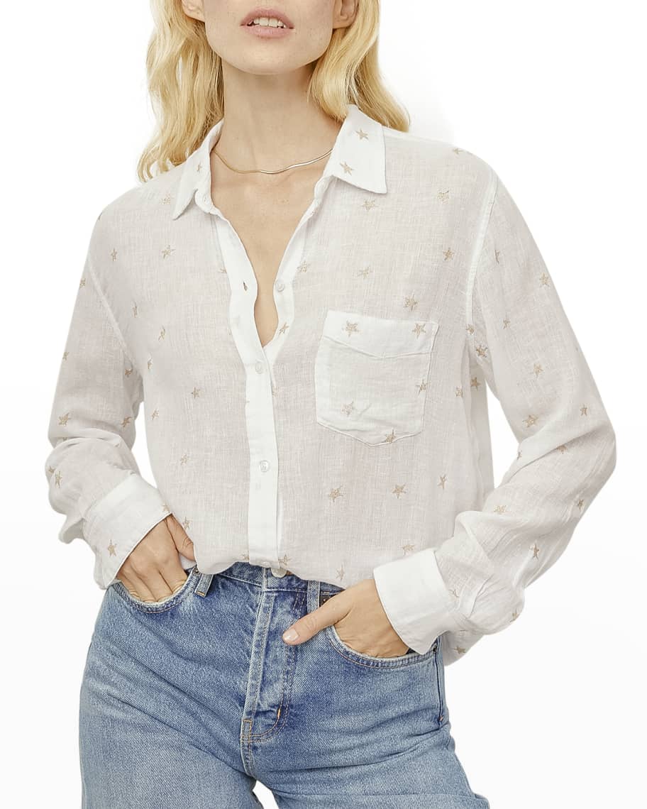 Rails Charli Star-Print Button-Front Shirt | Neiman Marcus
