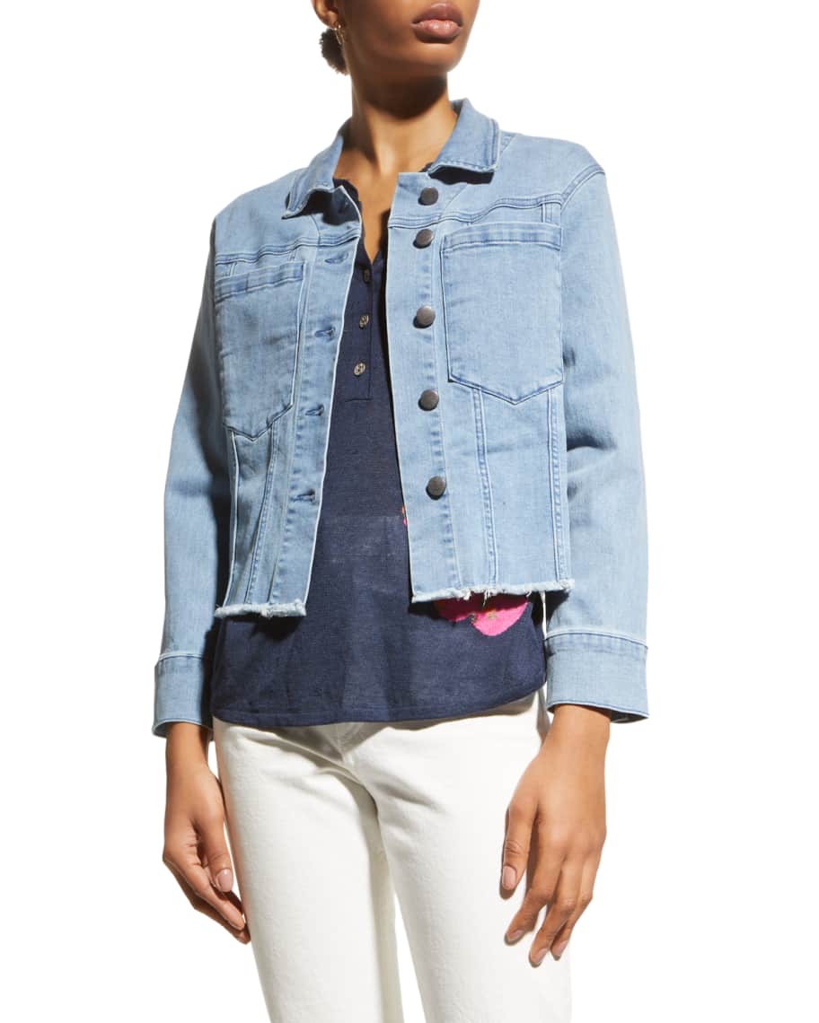NIC+ZOE Raw-Edge Denim Jacket | Neiman Marcus