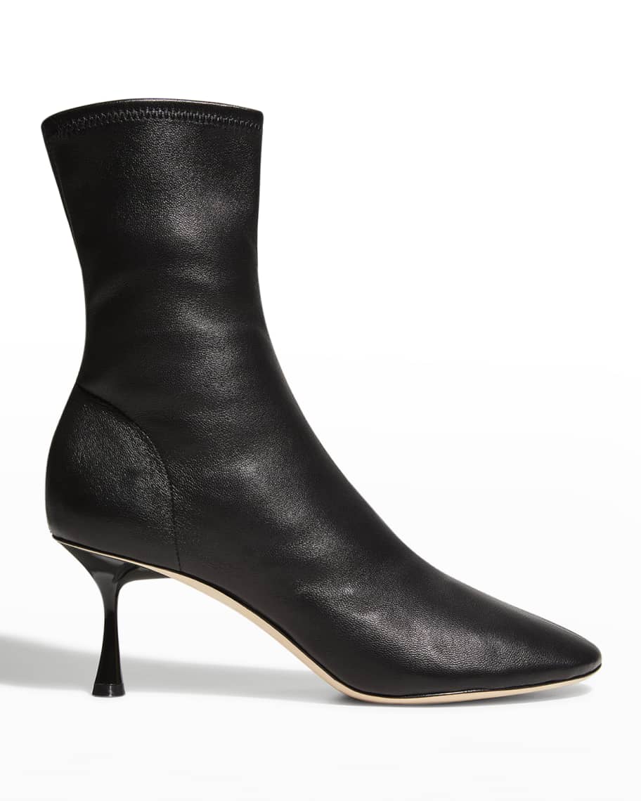 STUDIO AMELIA Spire Leather Zip Ankle Booties | Neiman Marcus