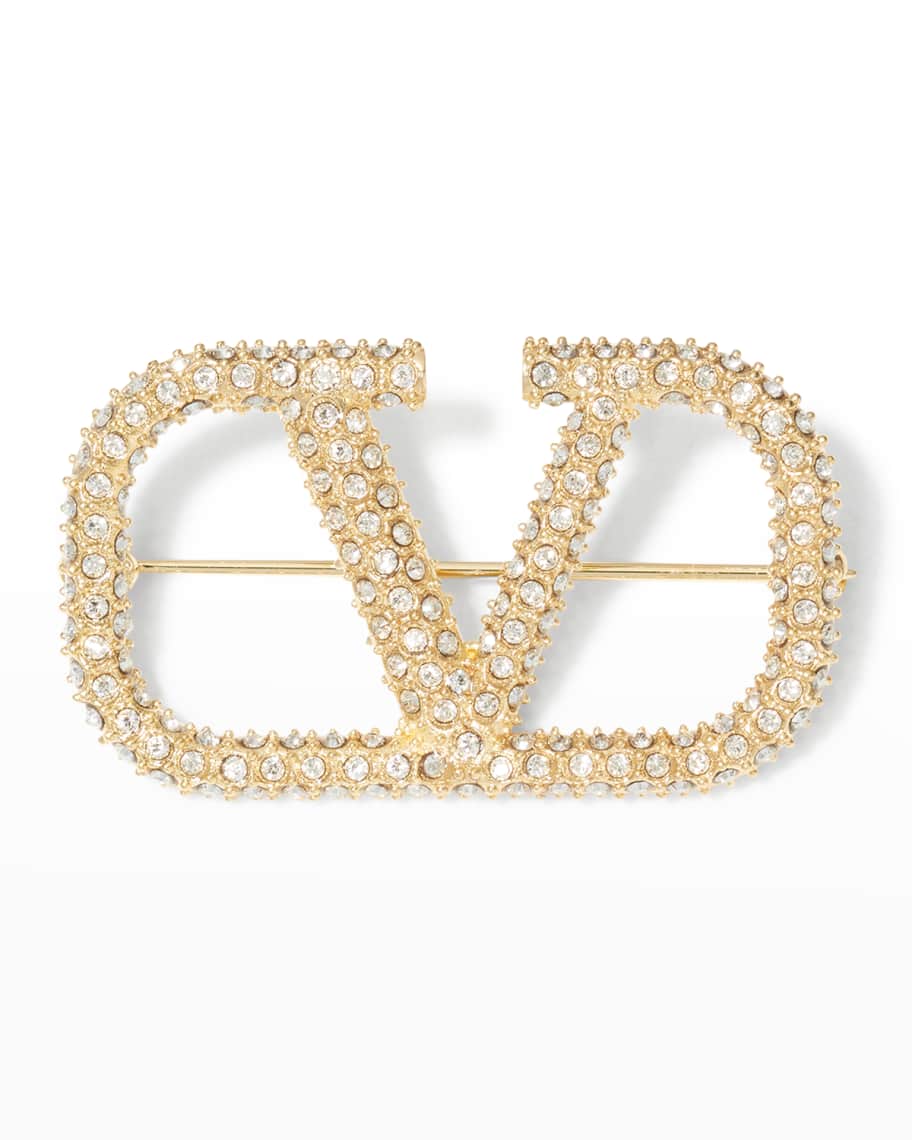 Valentino Garavani Signature V-Logo Brooch | Neiman Marcus