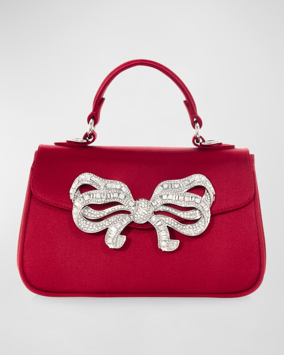 Judith Leiber Couture Bow Satin Top-Handle Bag | Neiman Marcus