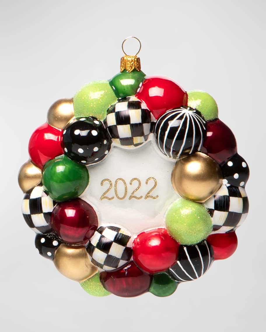 MacKenzie-Childs 2022 Jolly Bauble Glass Ornament | Neiman Marcus