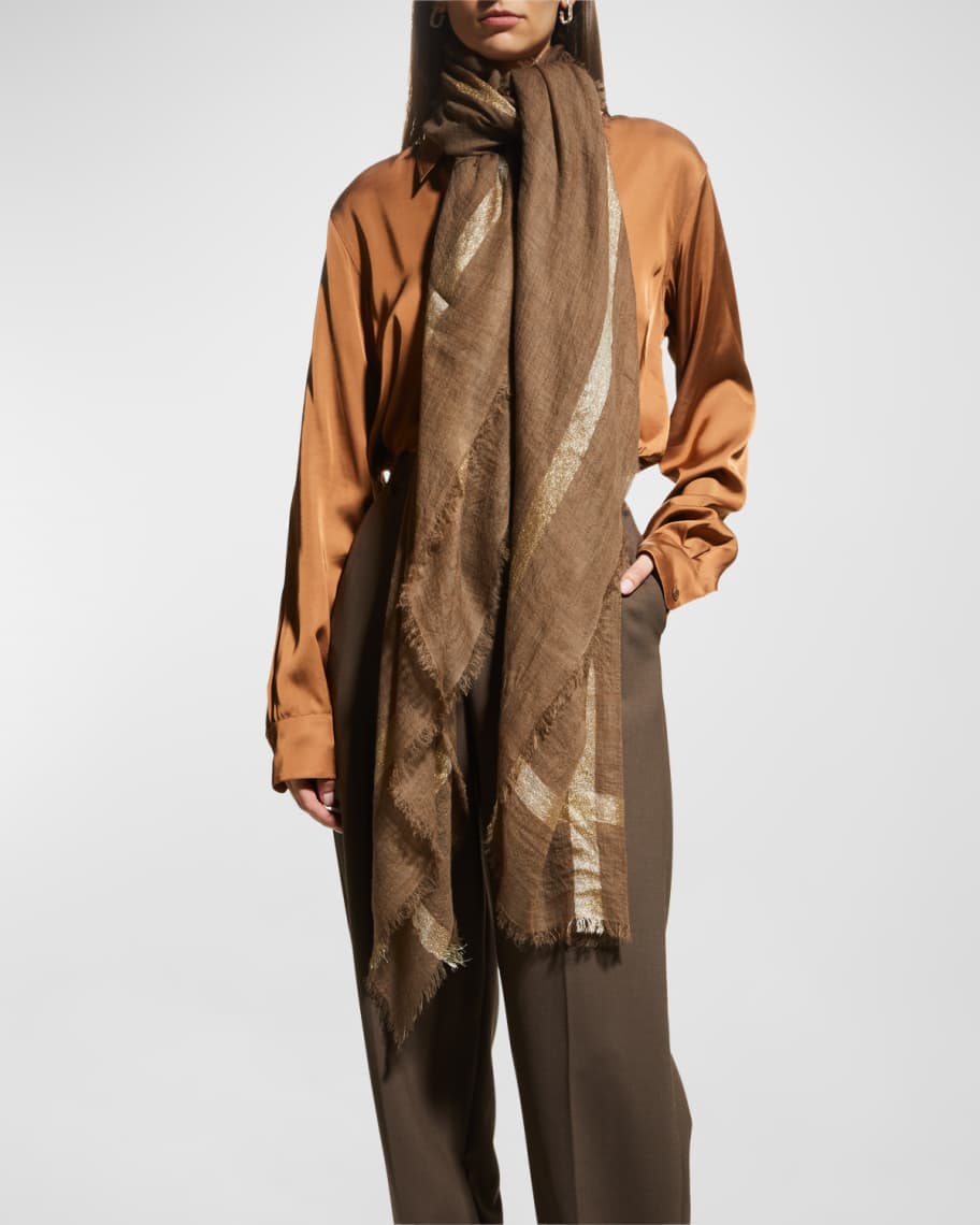 Bindya Accessories Brielle Fringe Wool Shawl | Neiman Marcus