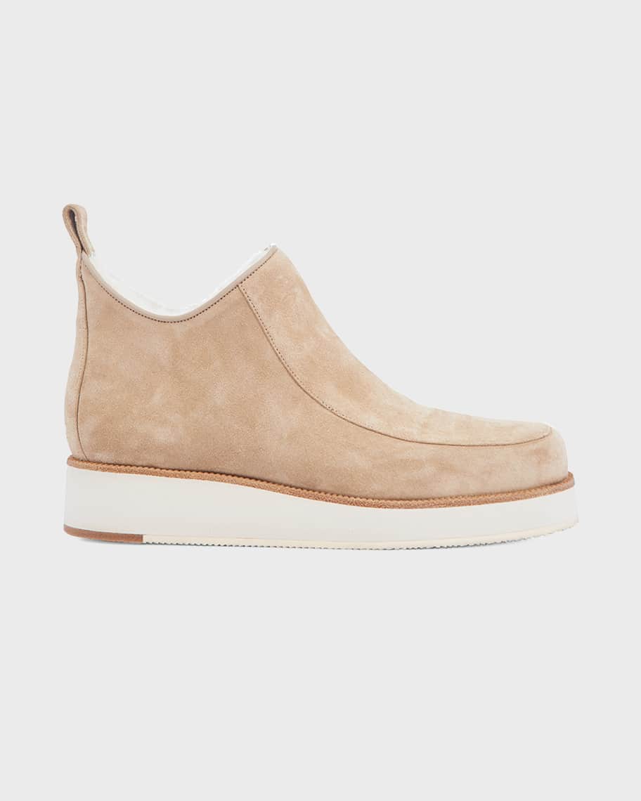 Gabriela Hearst Harry Suede Shearling Boots | Neiman Marcus