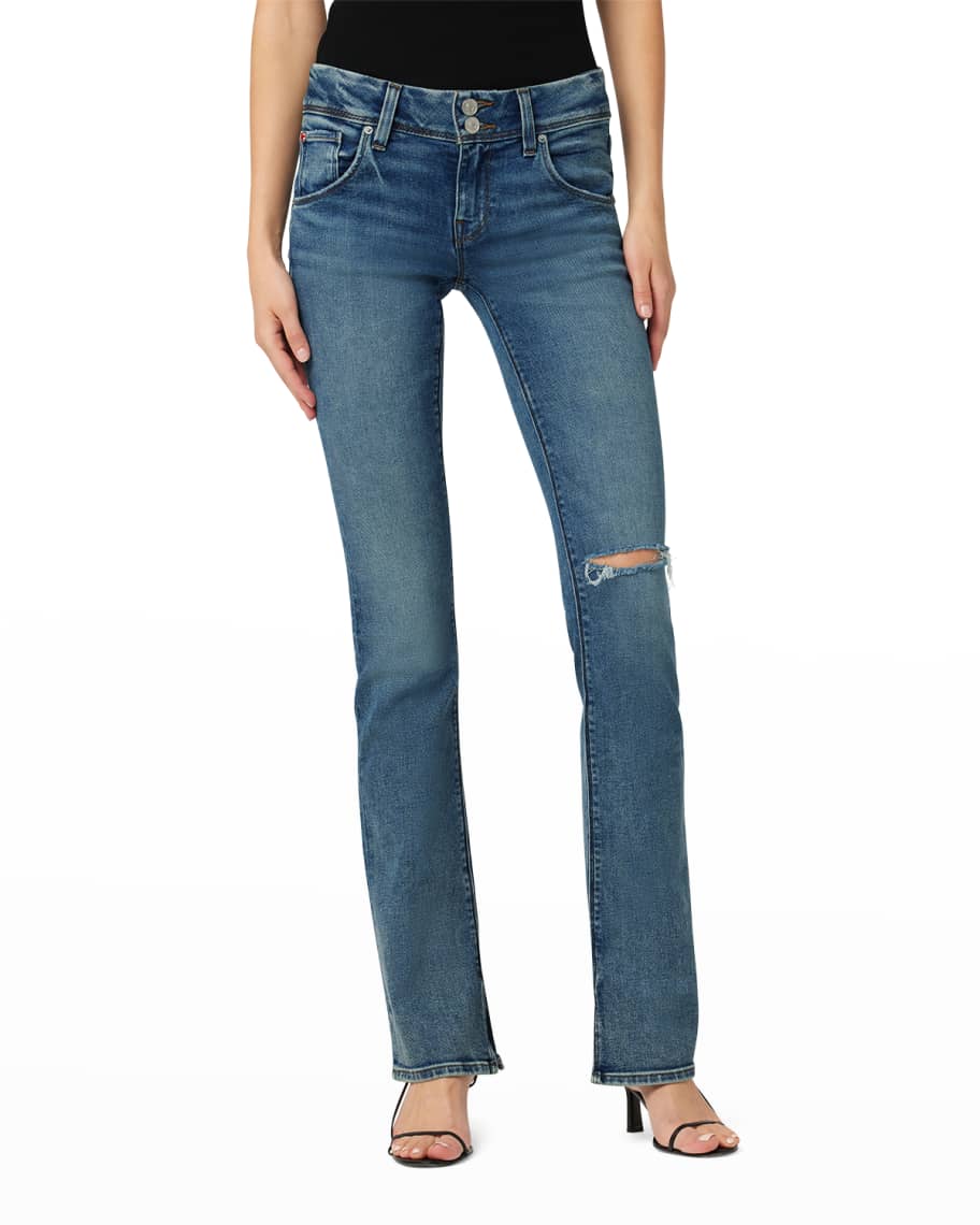 Hudson Beth Distressed Bootcut Split Hem Jeans | Neiman Marcus
