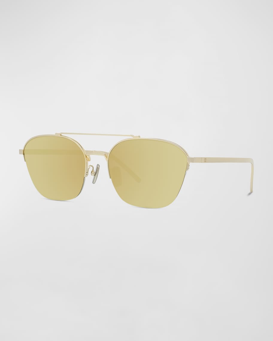 Givenchy Semi-Rimless Oval Metal Sunglasses | Neiman Marcus
