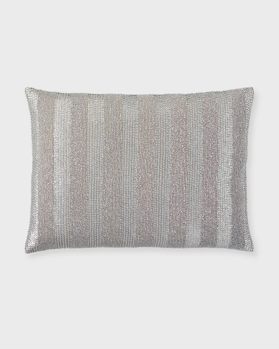 Callisto Home Silver Beaded Sequin Decorative Pillow, 15x21" | Neiman ...