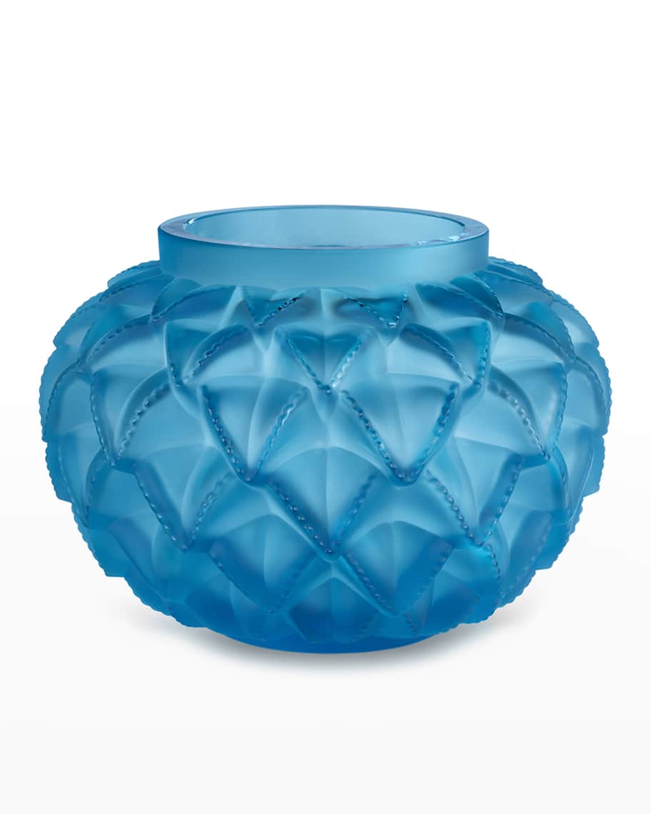 Lalique Languedoc Pale Blue Vase | Neiman Marcus