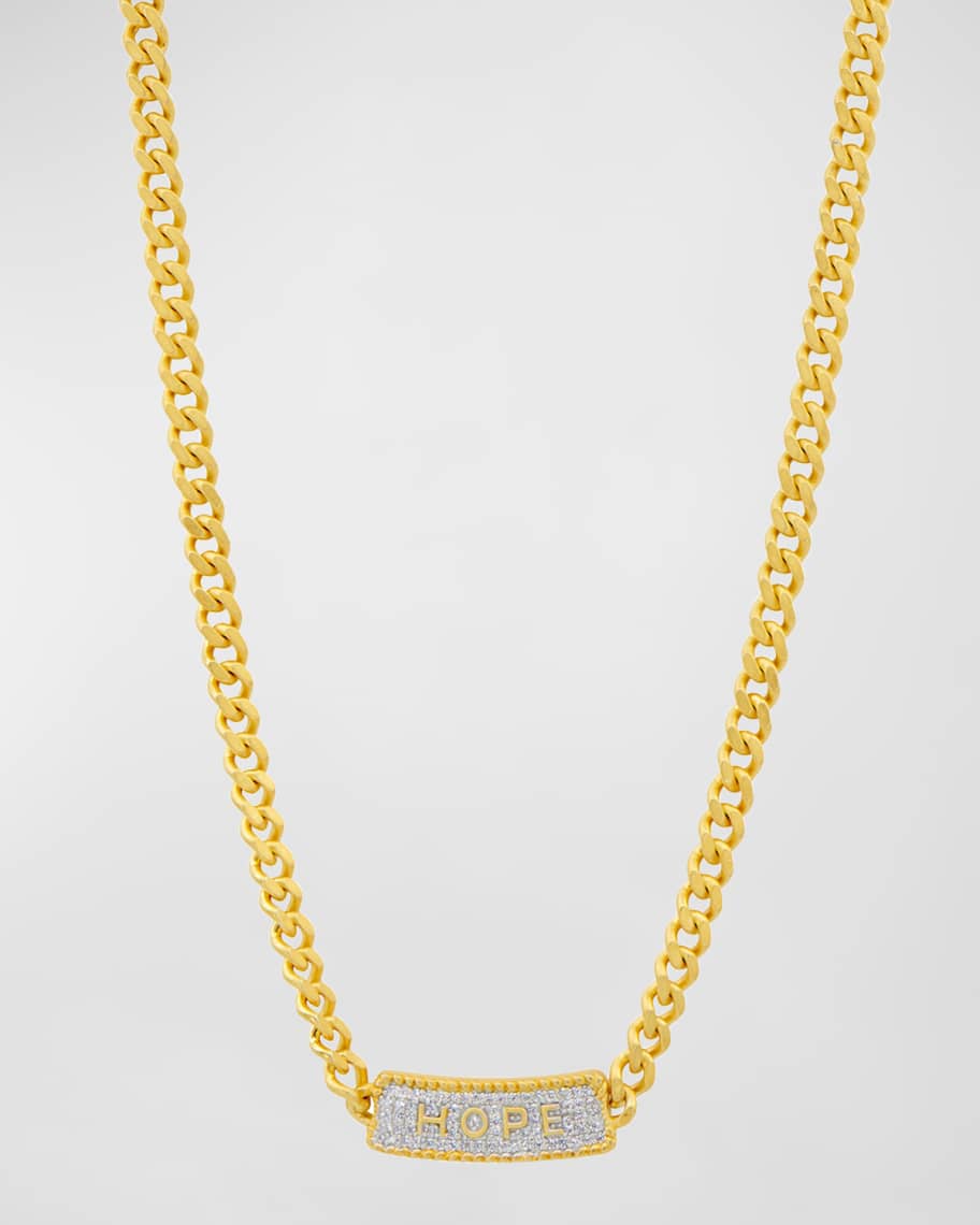 Freida Rothman HOPE Chain Link Necklace | Neiman Marcus