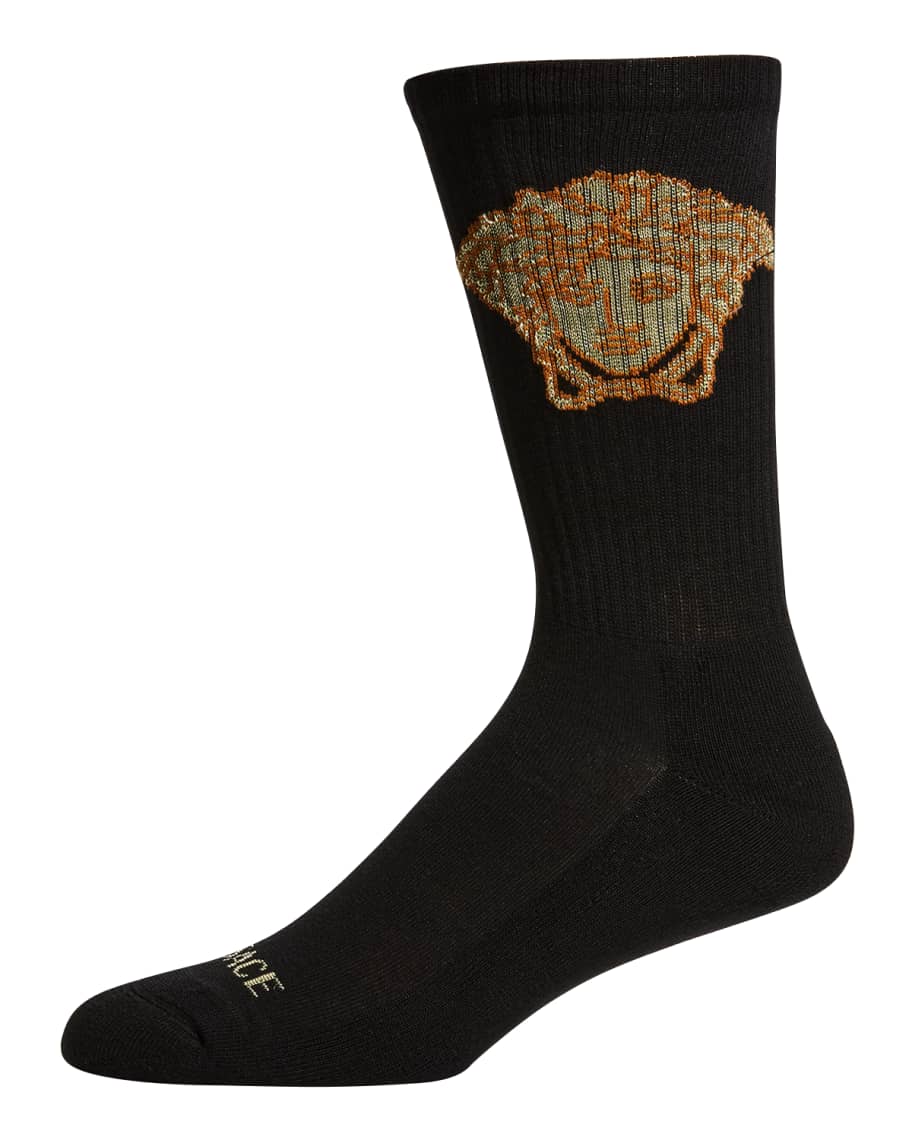 Versace Men's Medusa Logo Crew Socks | Neiman Marcus