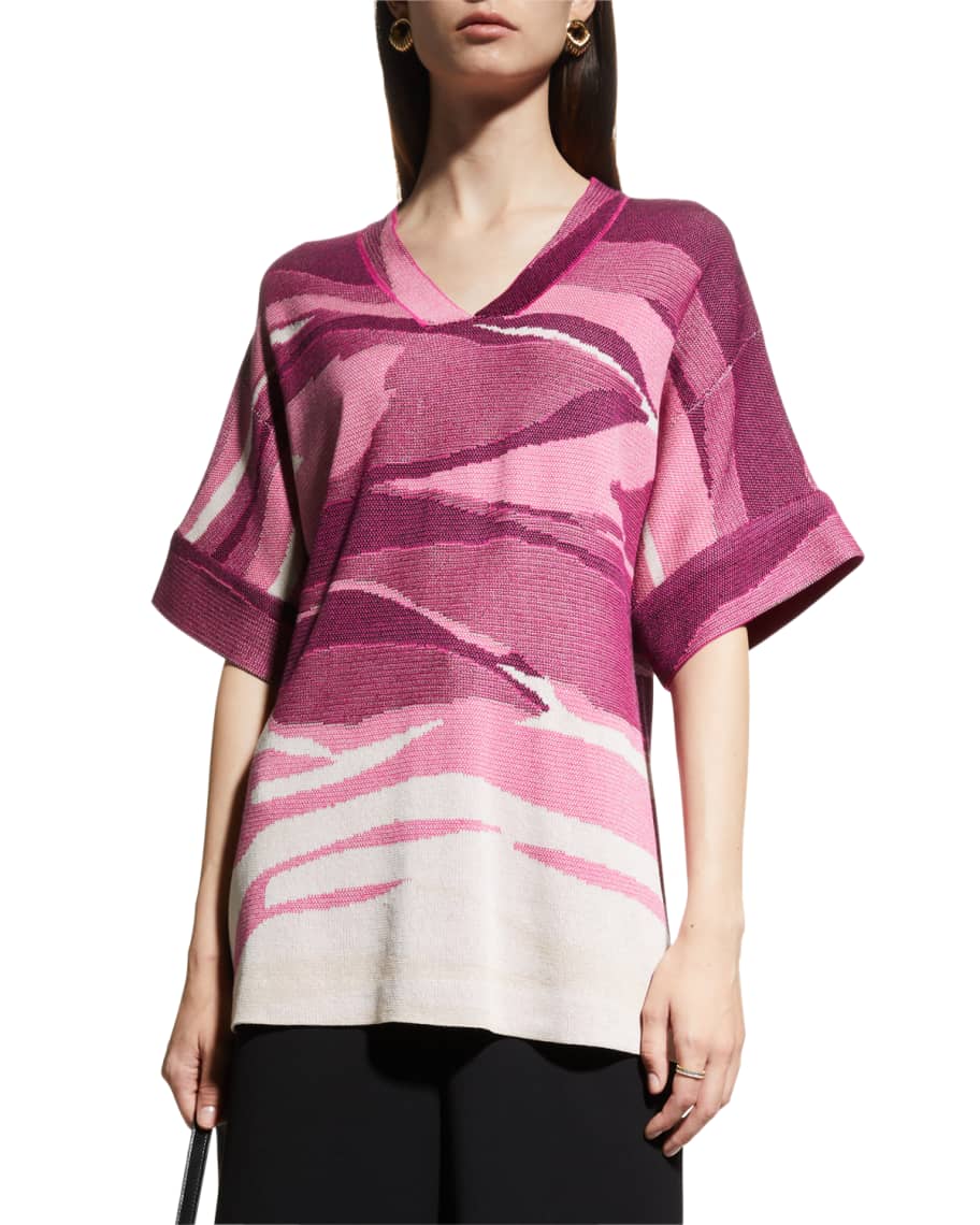 Misook Landscape-Patterned Knit Tunic | Neiman Marcus