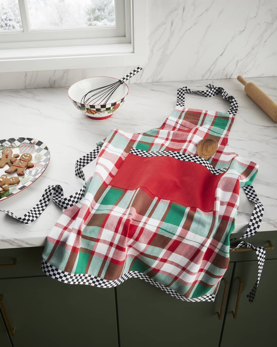 MacKenzie-Childs Holiday Spruce Plaid Apron, 36" | Neiman Marcus