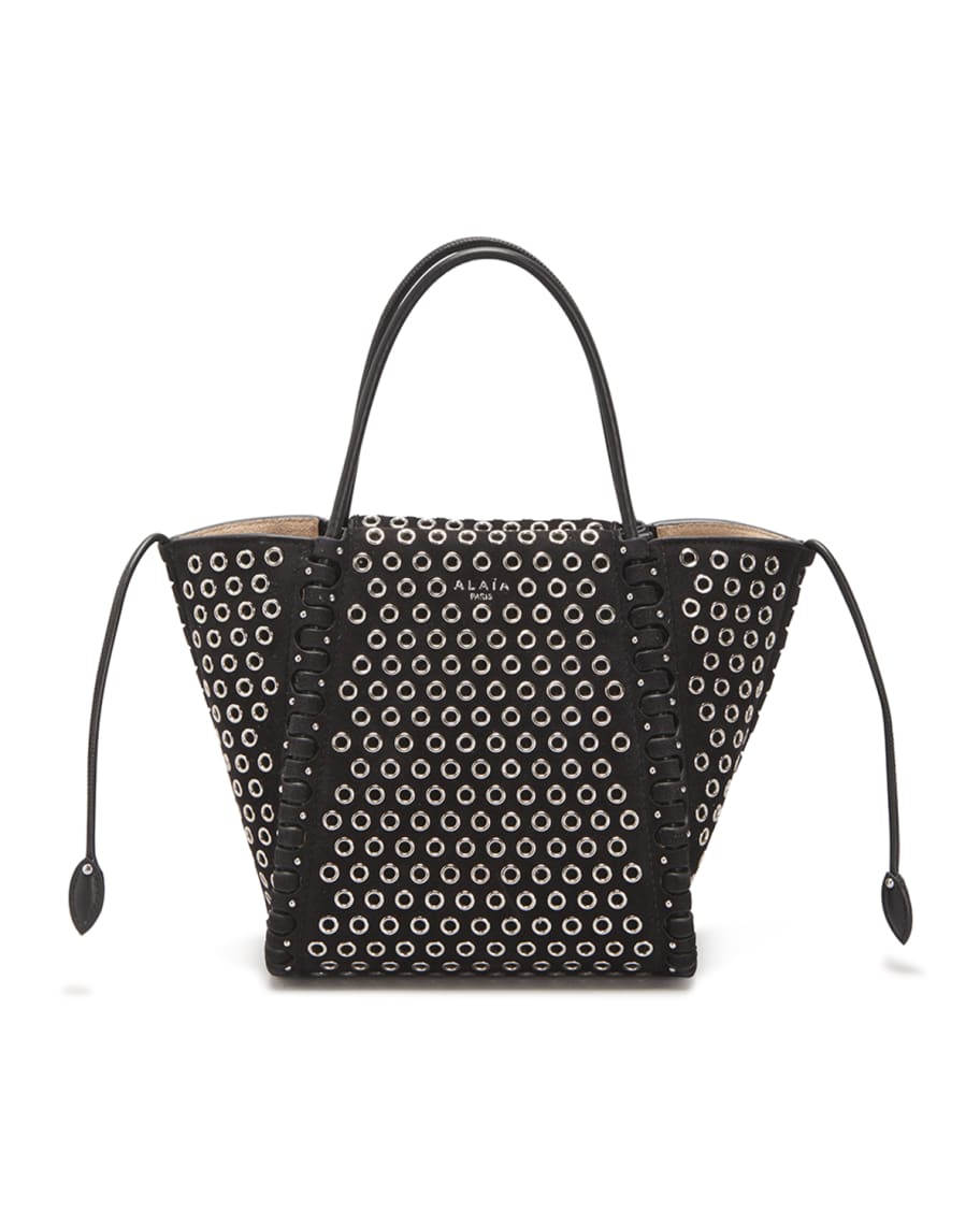 ALAIA Le Hinge Mini Eyelet Tote Bag | Neiman Marcus