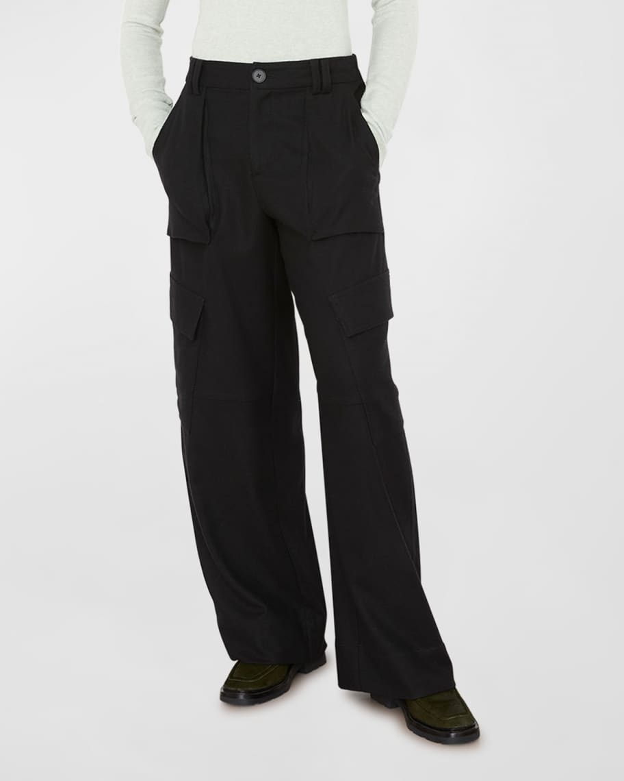 Vince Flannel Wide-Leg Raver Pants | Neiman Marcus