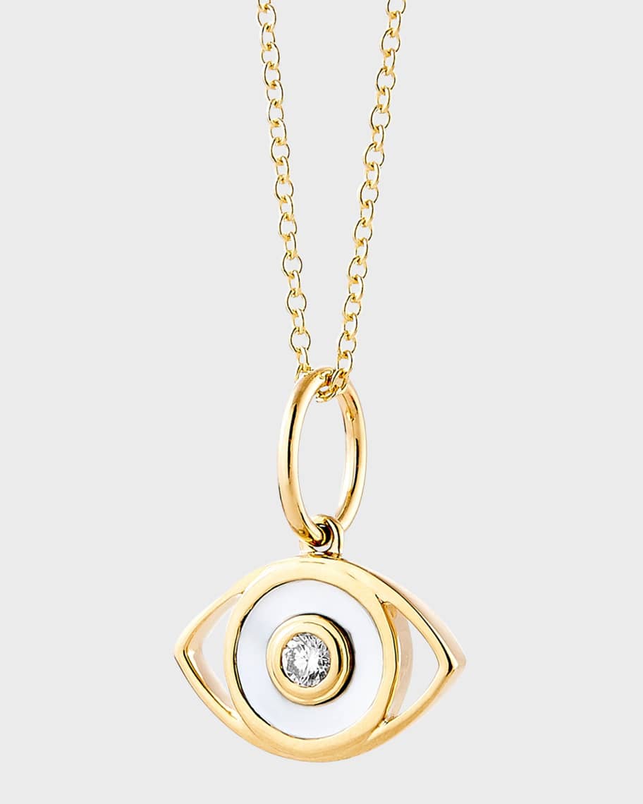 Syna Mother-Of-Pearl & Diamond Evil Eye Pendant Necklace | Neiman Marcus
