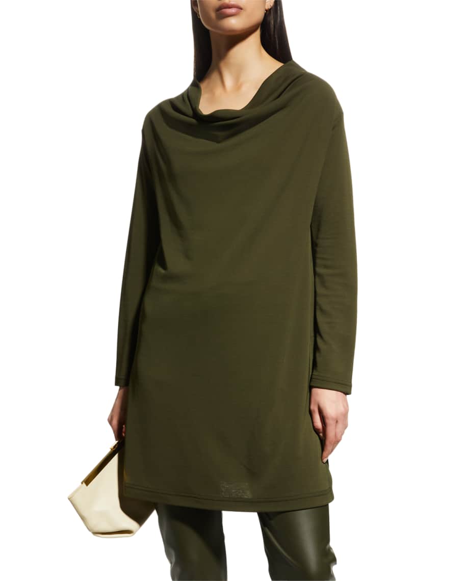 Max Mara Leisure Aere Cowl-Neck Long-Sleeve Tunic | Neiman Marcus
