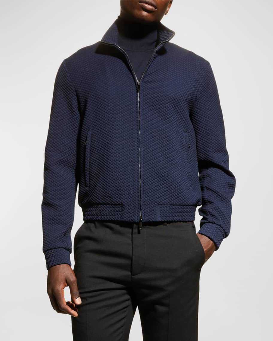 Emporio Armani Men's Honeycomb Bomber Jacket | Neiman Marcus