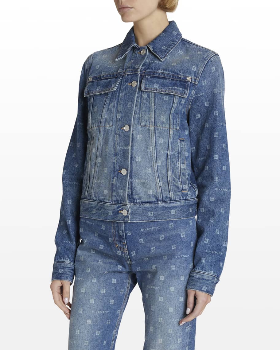Givenchy 4G Monogram Denim Trucker Jacket | Neiman Marcus