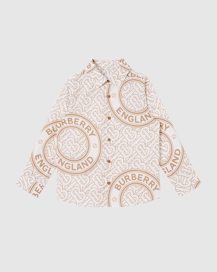 Burberry Boy's Owen Monogram Graphic Button Down Shirt, Size 3-14 ...
