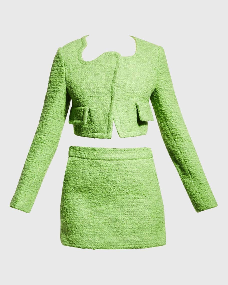 RECTO Cropped Curve-Neck Jacket | Neiman Marcus