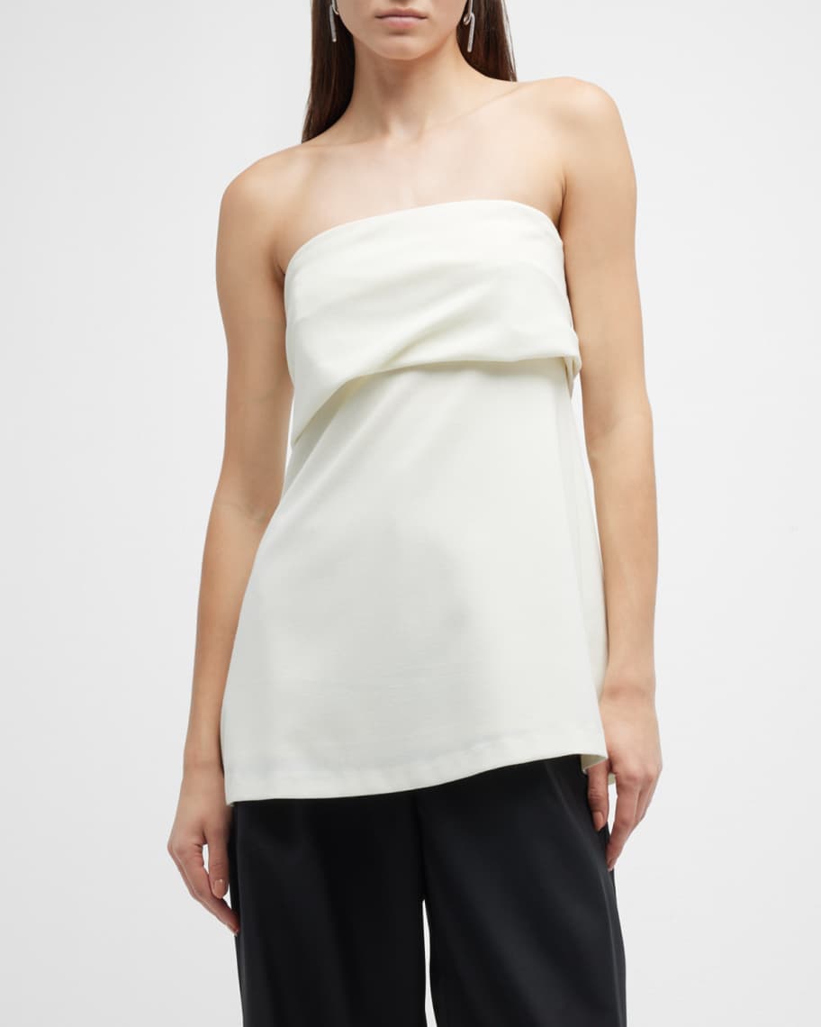 Toteme Wool Peplum Tube Top | Neiman Marcus